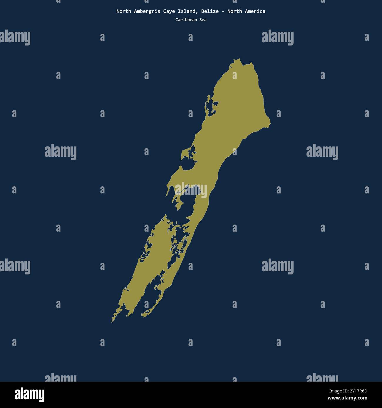 Shape of North Ambergris Caye Island in the Caribbean Sea, belonging to ...