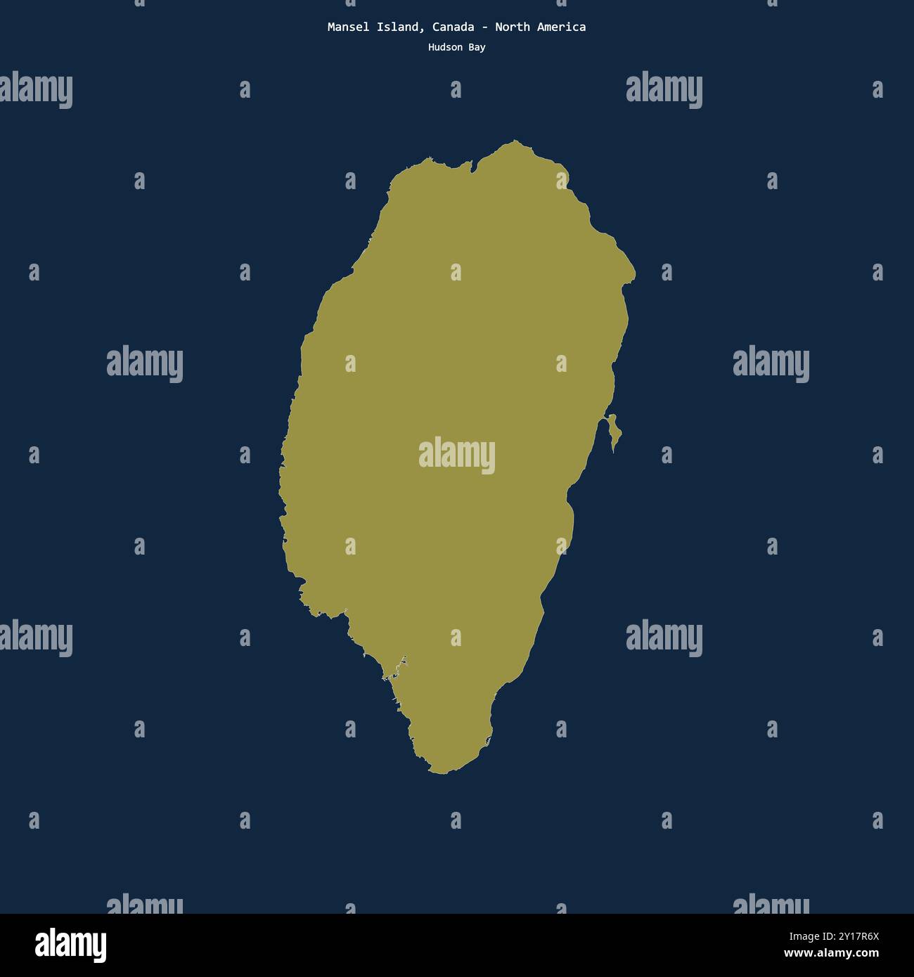 Shape of Mansel Island in the Hudson Bay, belonging to Canada Stock ...