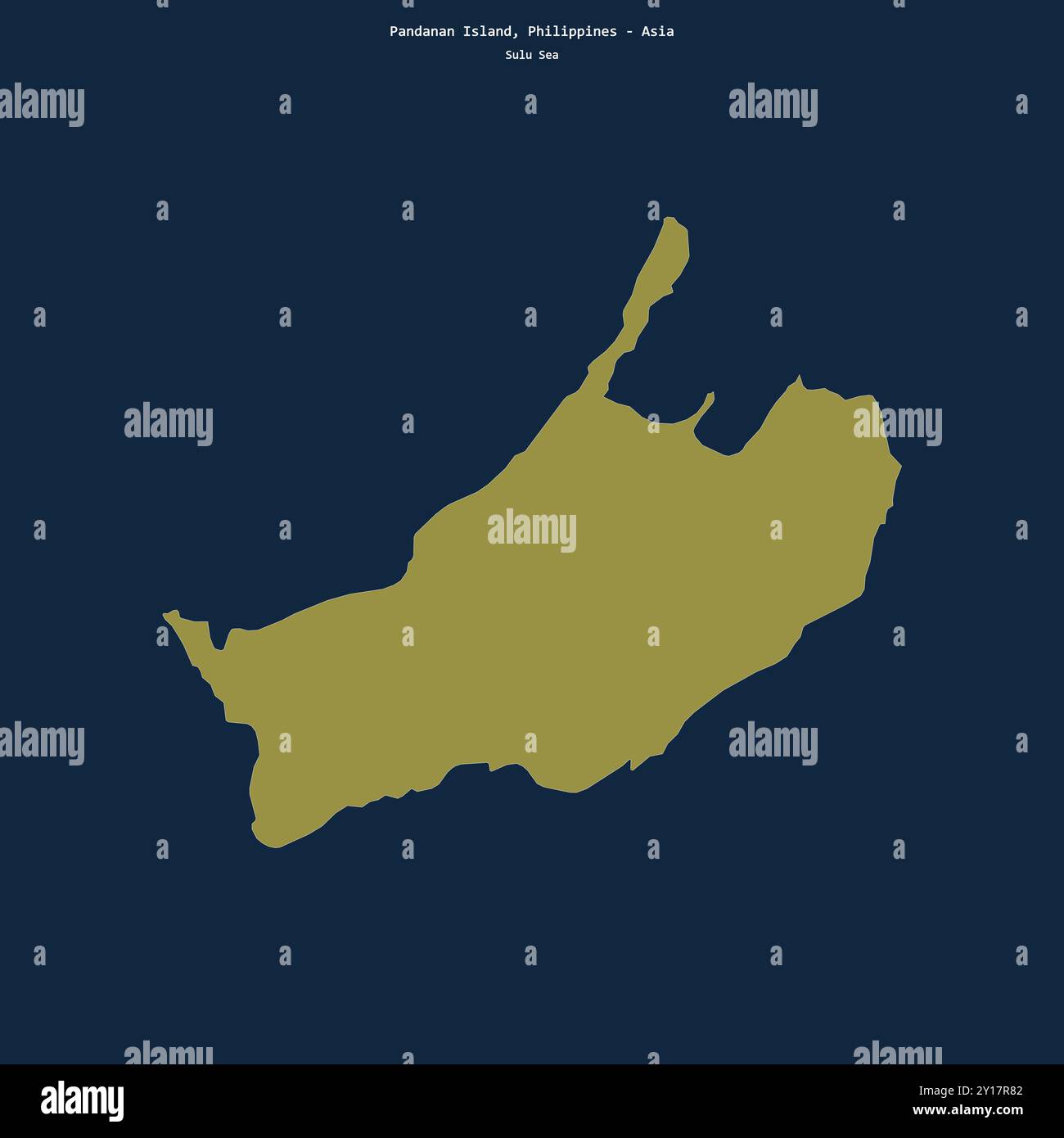 Shape of Pandanan Island in the Sulu Sea, belonging to Philippines ...