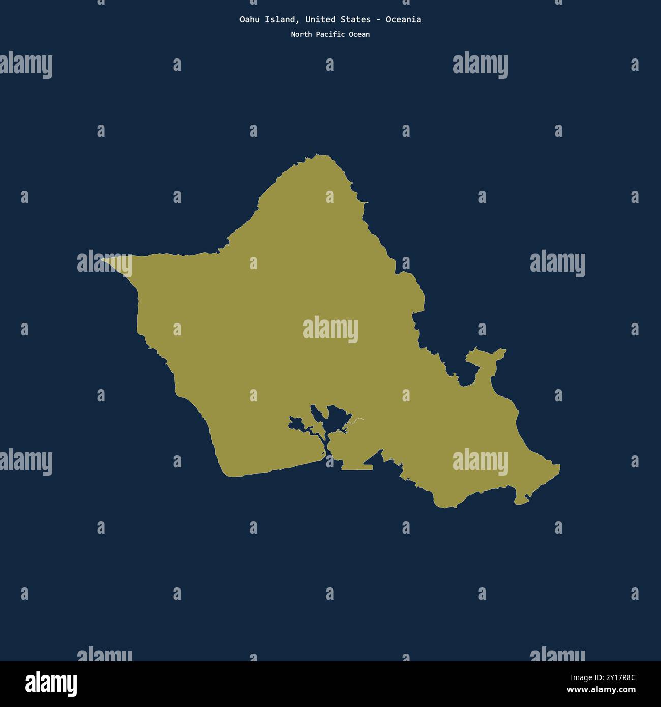 Shape of Oahu Island in the North Pacific Ocean, belonging to United ...