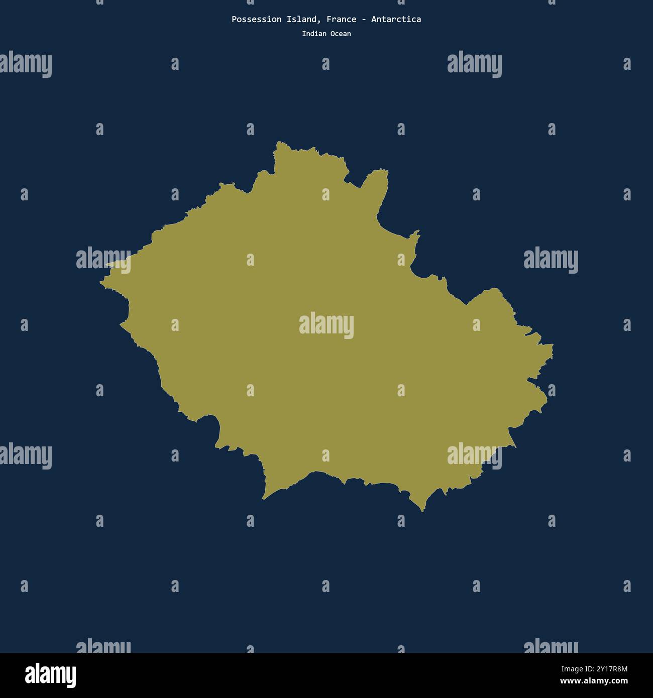 Shape of Possession Island in the Indian Ocean, belonging to France ...