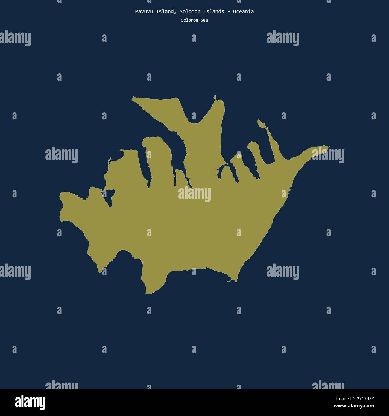 Shape of Pavuvu Island in the Solomon Sea, belonging to Solomon Islands ...