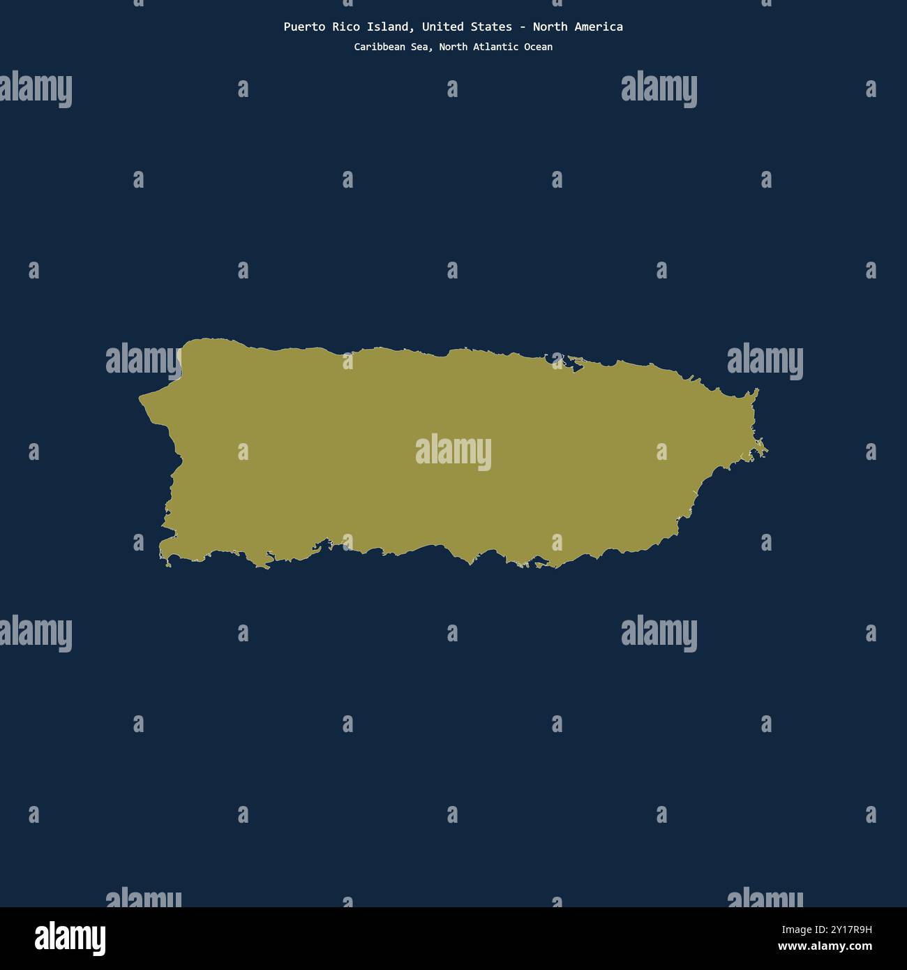 Shape of Puerto Rico Island in the Caribbean Sea, belonging to United ...