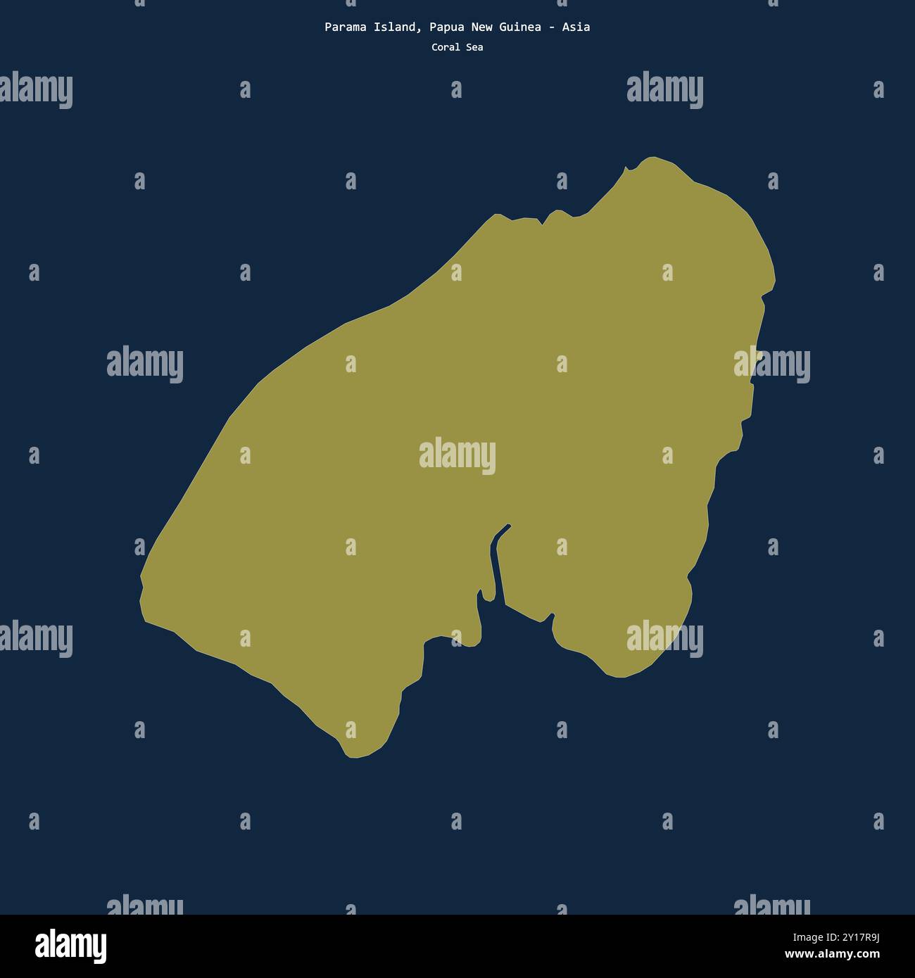 Shape of Parama Island in the Coral Sea, belonging to Papua New Guinea ...