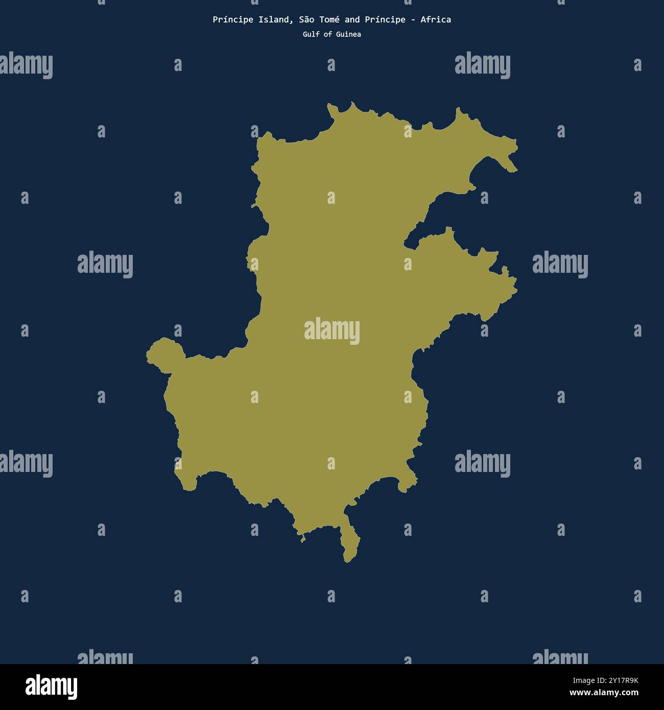 Shape of Principe Island in the Gulf of Guinea, belonging to Sao Tome ...