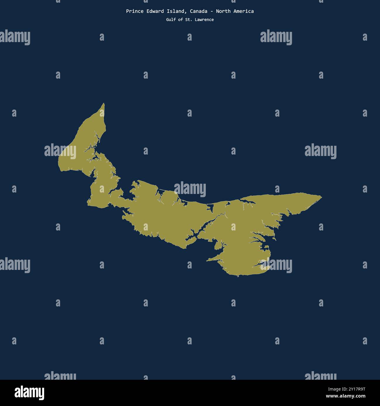 Shape of Prince Edward Island in the Gulf of St. Lawrence, belonging to ...