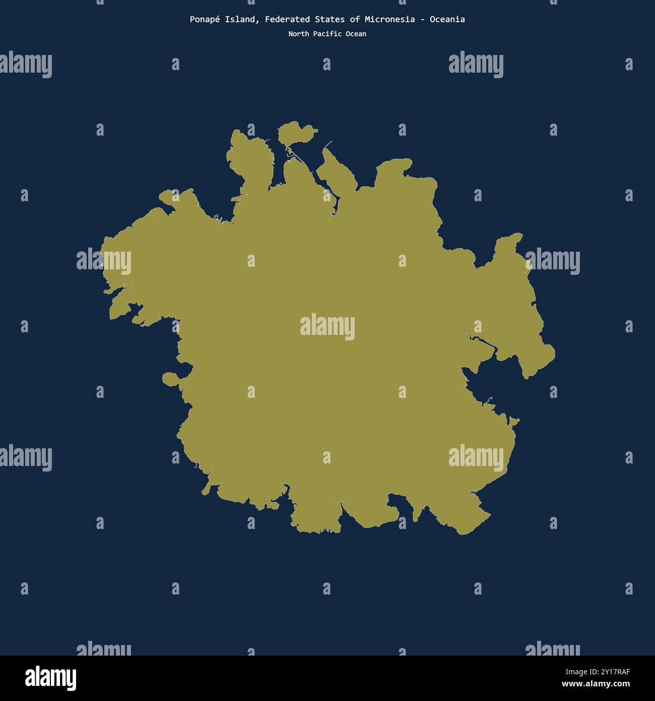 Shape of Ponape Island in the North Pacific Ocean, belonging to ...