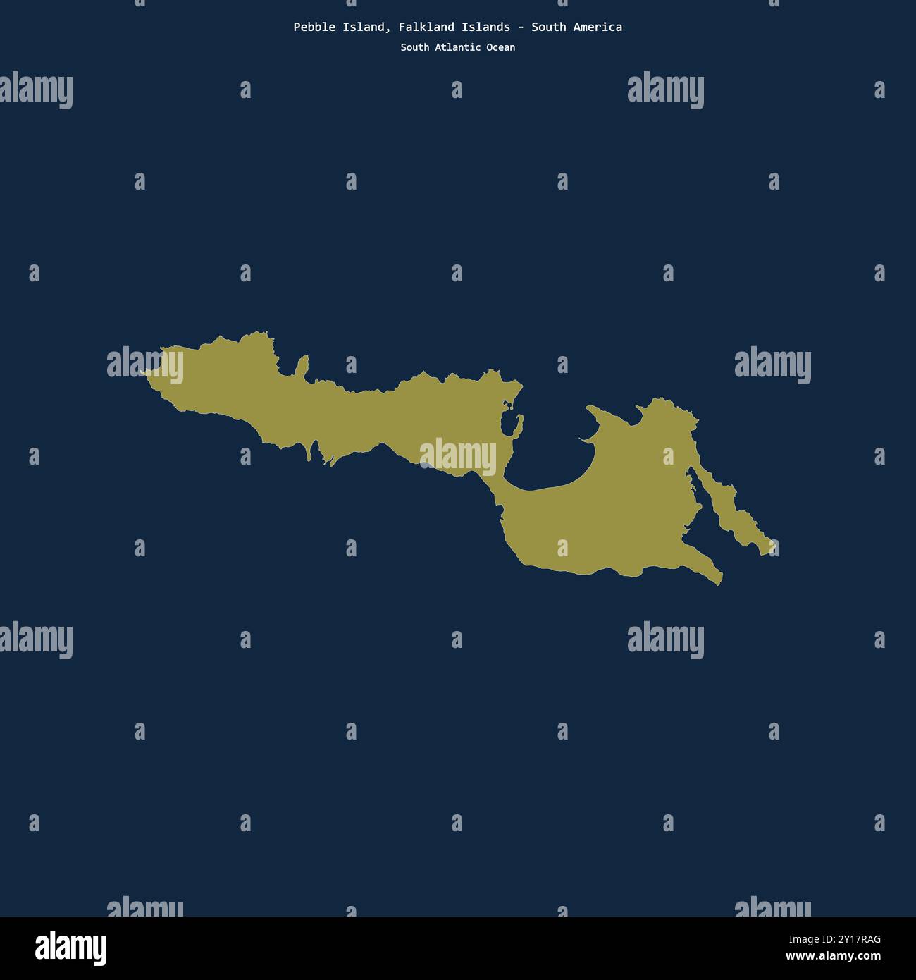 Shape of Pebble Island in the South Atlantic Ocean, belonging to ...