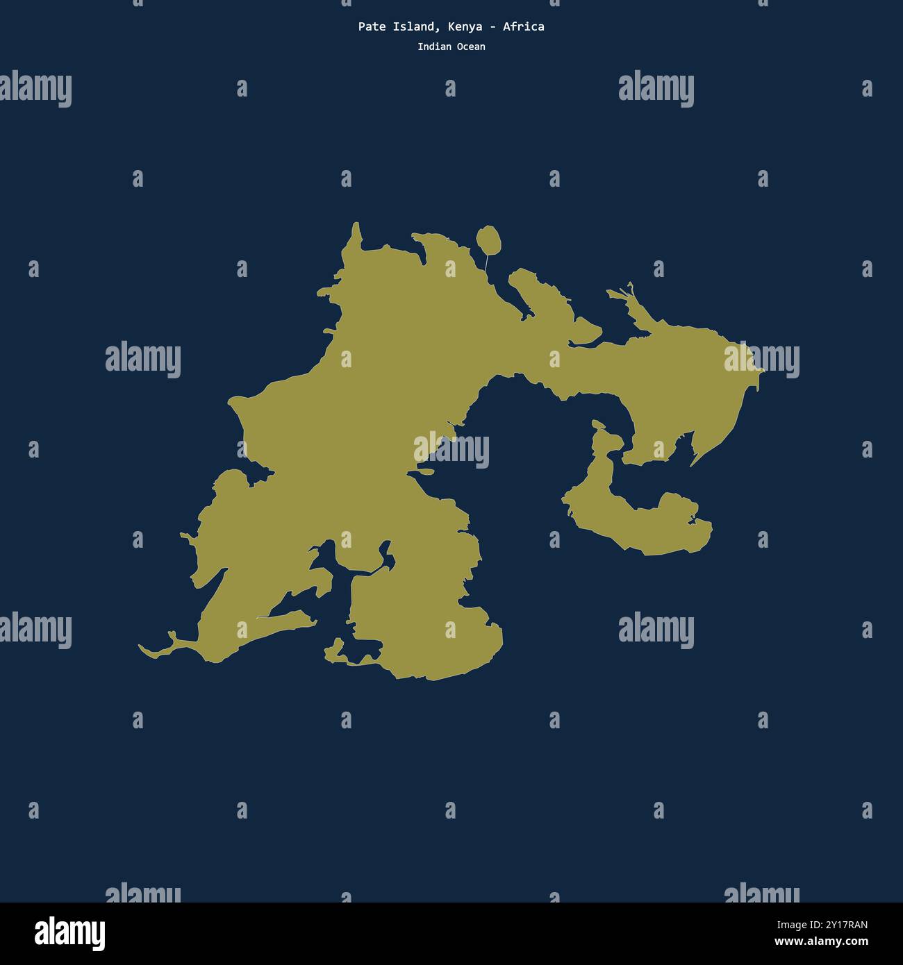 Shape of Pate Island in the Indian Ocean, belonging to Kenya Stock ...