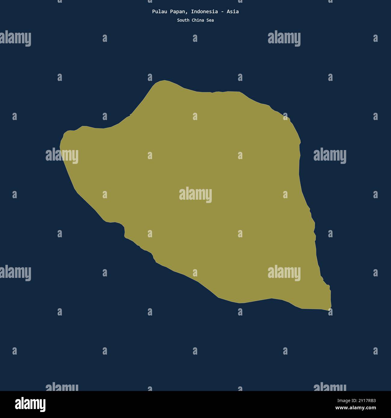 Shape of Pulau Papan in the South China Sea, belonging to Indonesia ...