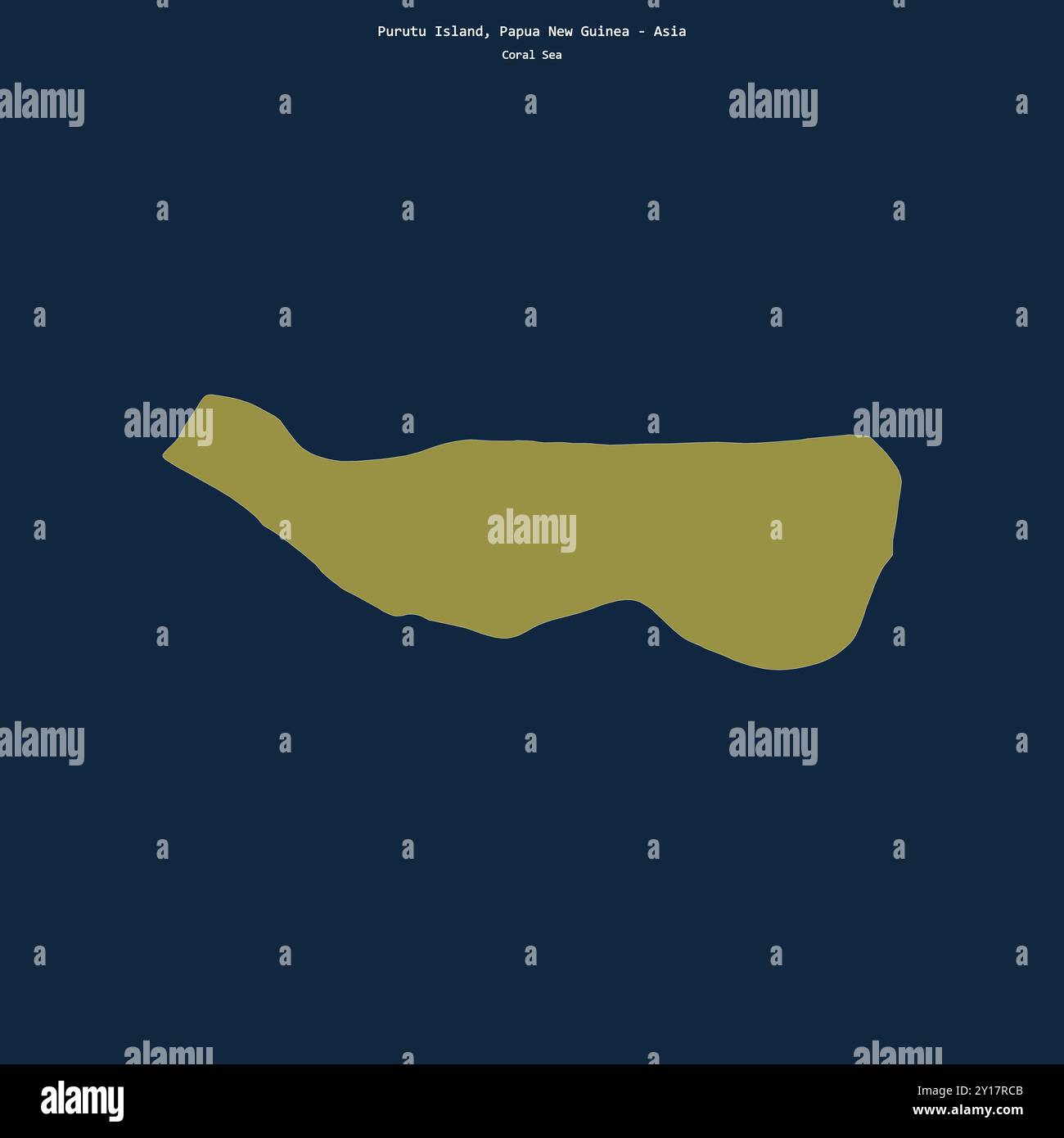 Shape of Purutu Island in the Coral Sea, belonging to Papua New Guinea ...