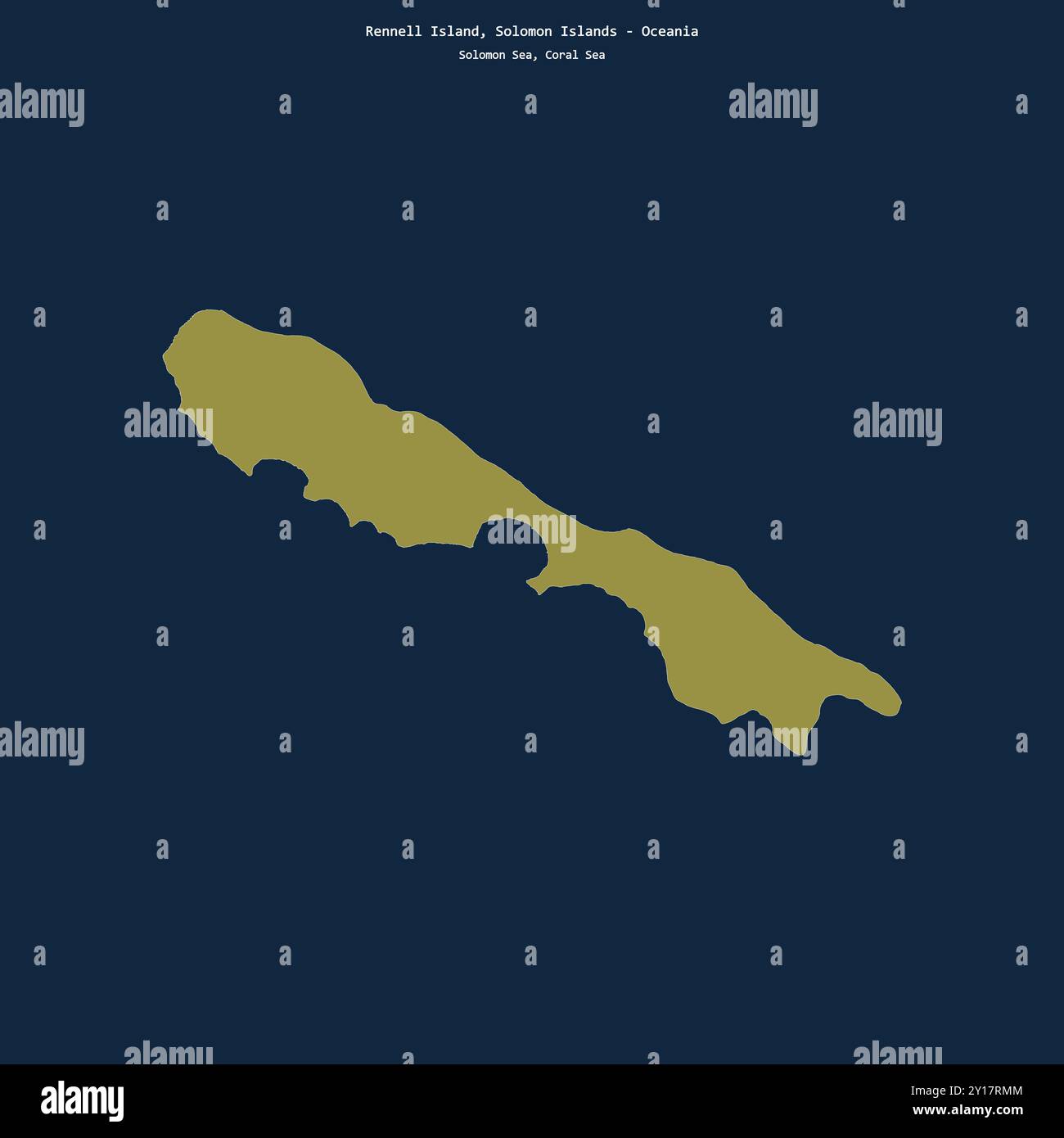 Shape of Rennell Island in the Coral Sea, belonging to Solomon Islands ...