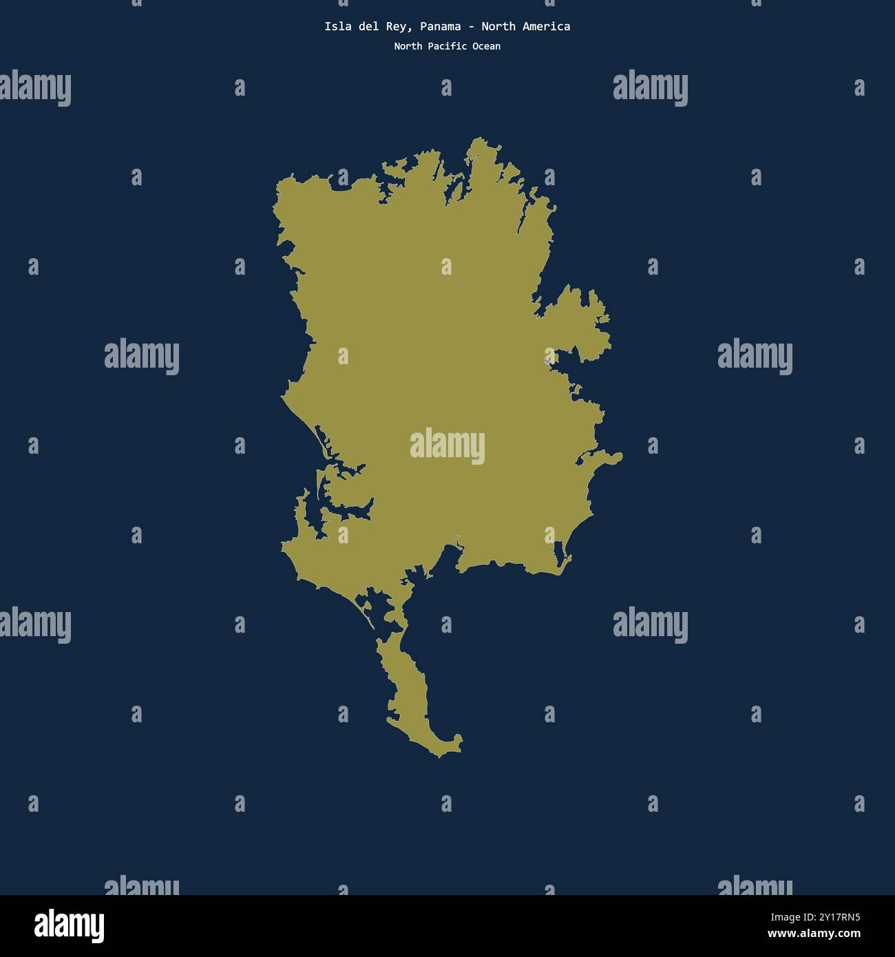 Shape of Isla del Rey in the North Pacific Ocean, belonging to Panama ...
