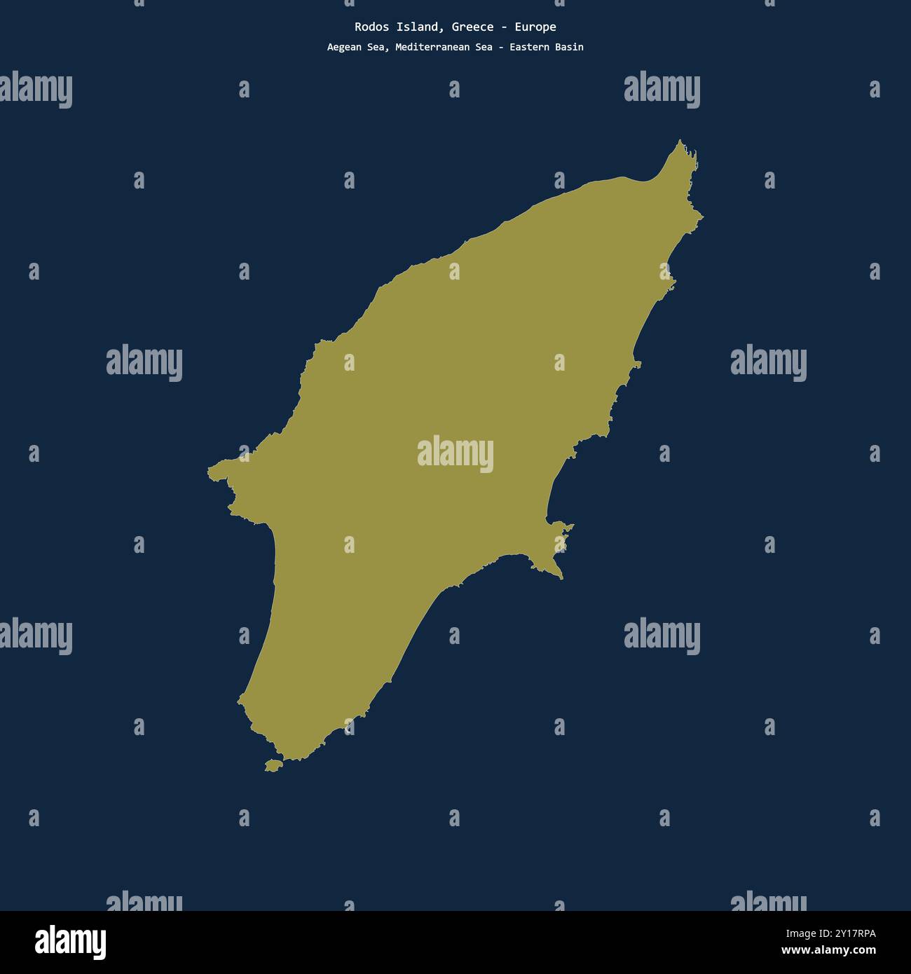 Shape of Rodos Island in the Aegean Sea, belonging to Greece Stock ...