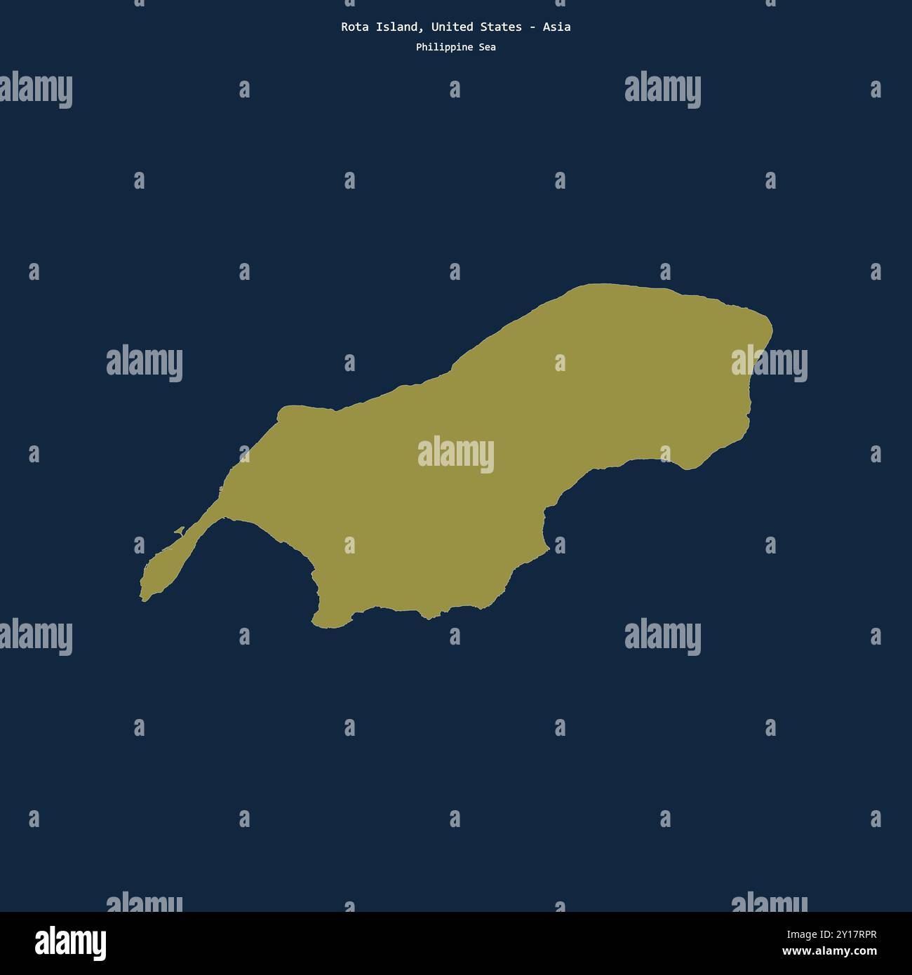 Shape of Rota Island in the Philippine Sea, belonging to United States ...