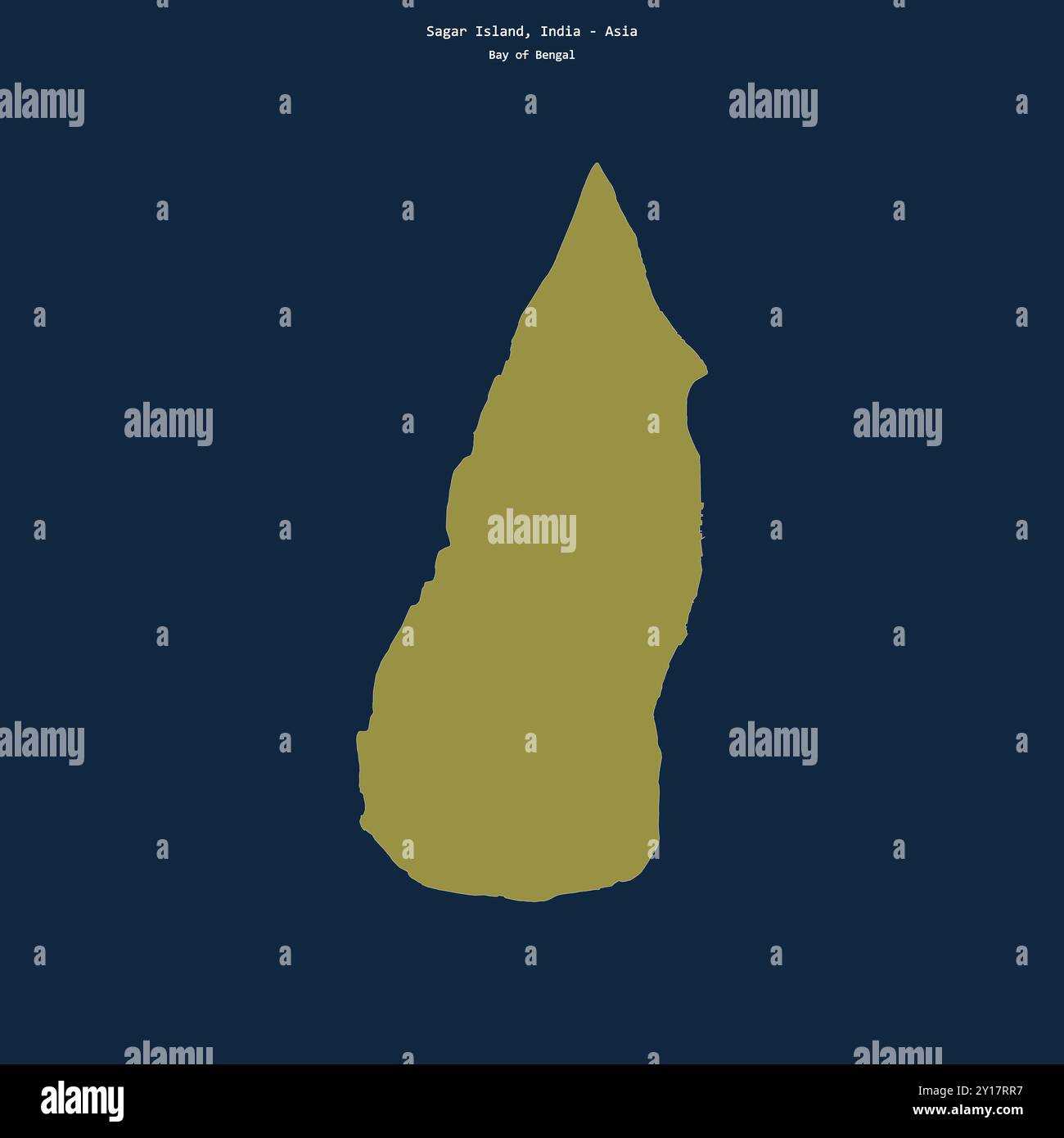 Shape of Sagar Island in the Bay of Bengal, belonging to India Stock ...