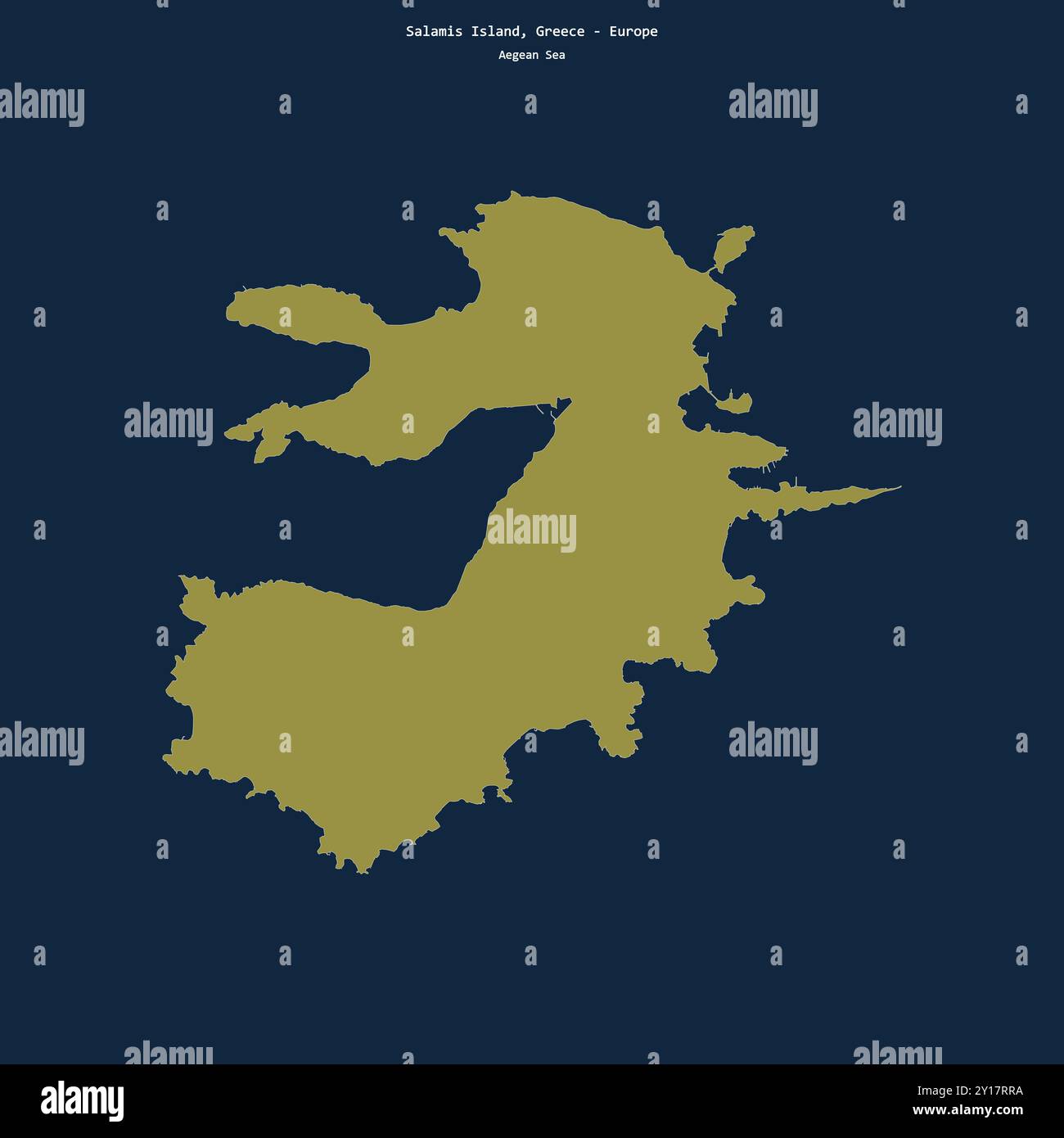 Shape of Salamis Island in the Aegean Sea, belonging to Greece Stock ...