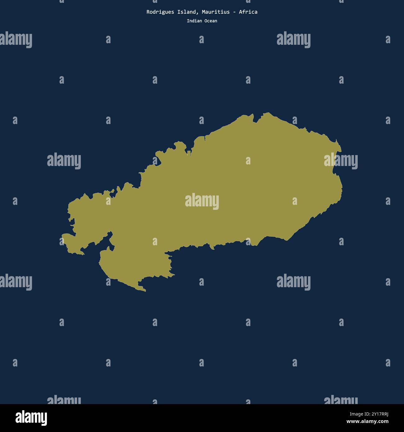 Shape of Rodrigues Island in the Indian Ocean, belonging to Mauritius ...