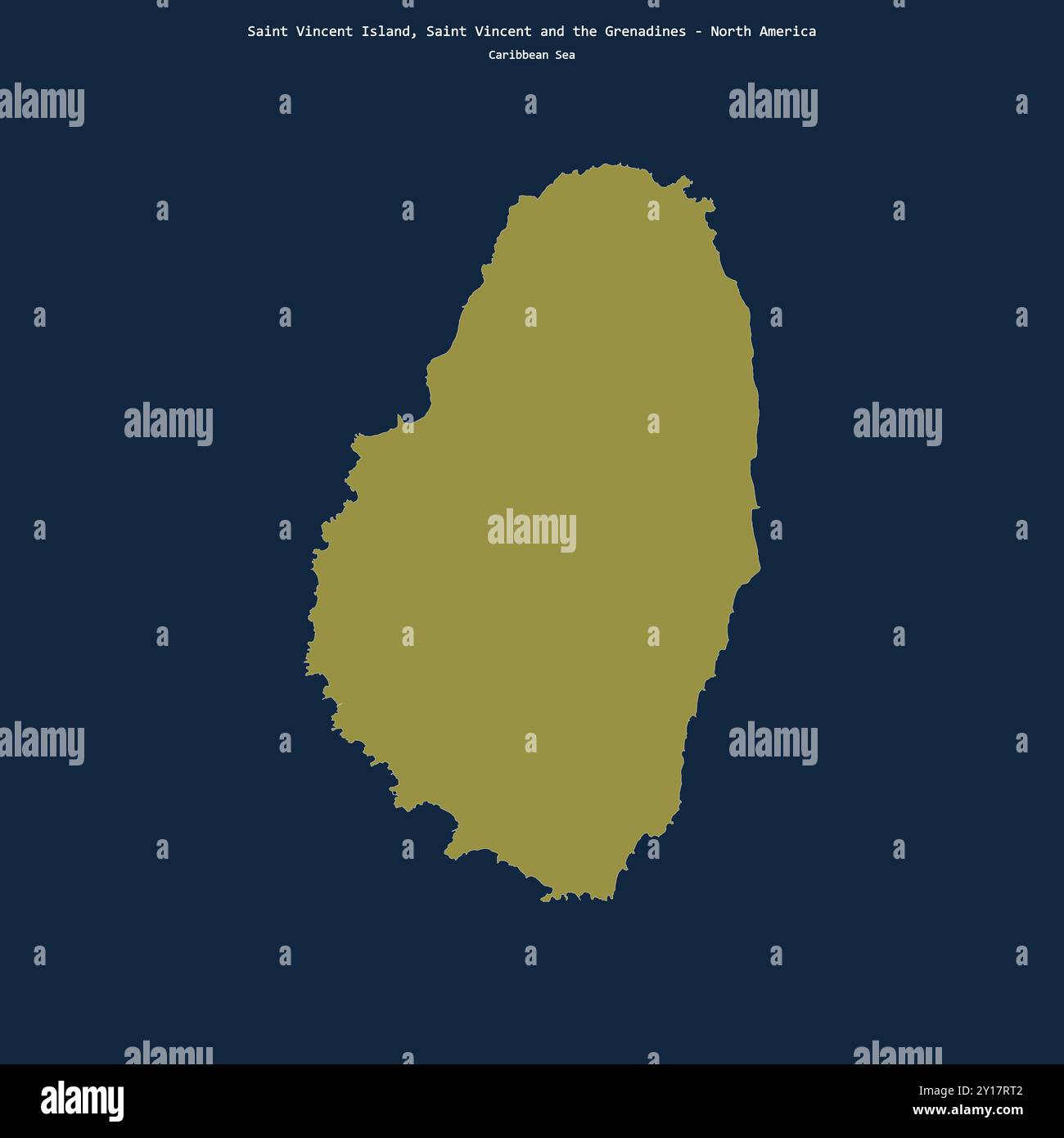 Shape of Saint Vincent Island in the Caribbean Sea, belonging to Saint ...