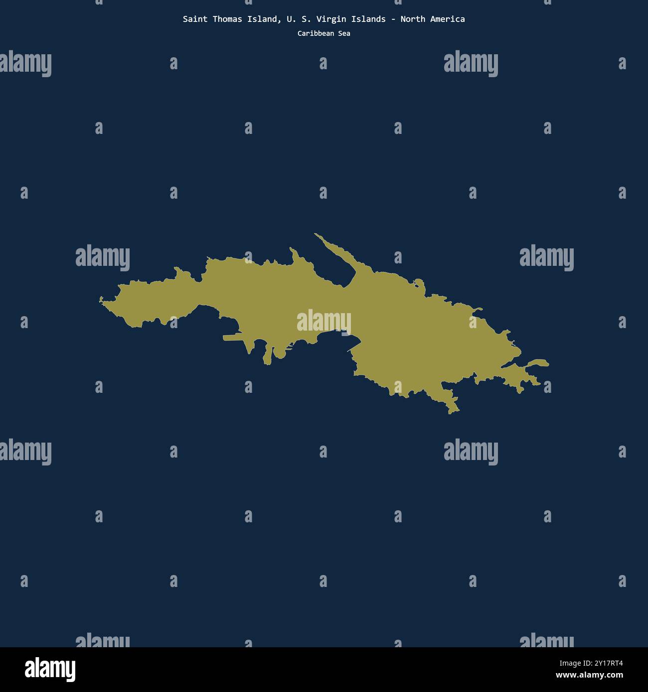 Shape of Saint Thomas Island in the Caribbean Sea, belonging to U. S ...