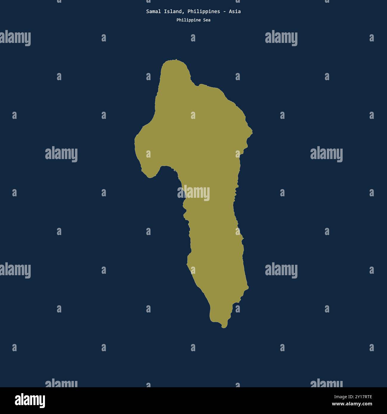 Shape of Samal Island in the Philippine Sea, belonging to Philippines ...