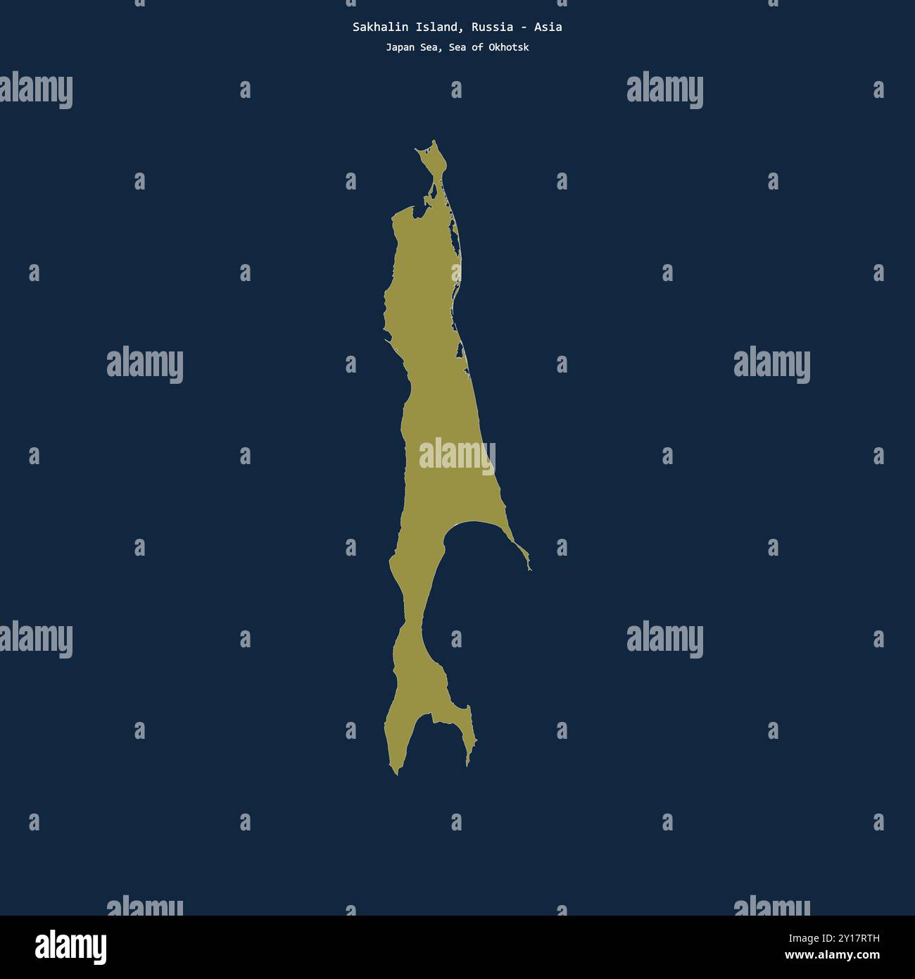 Shape of Sakhalin Island in the Japan Sea, belonging to Russia Stock ...