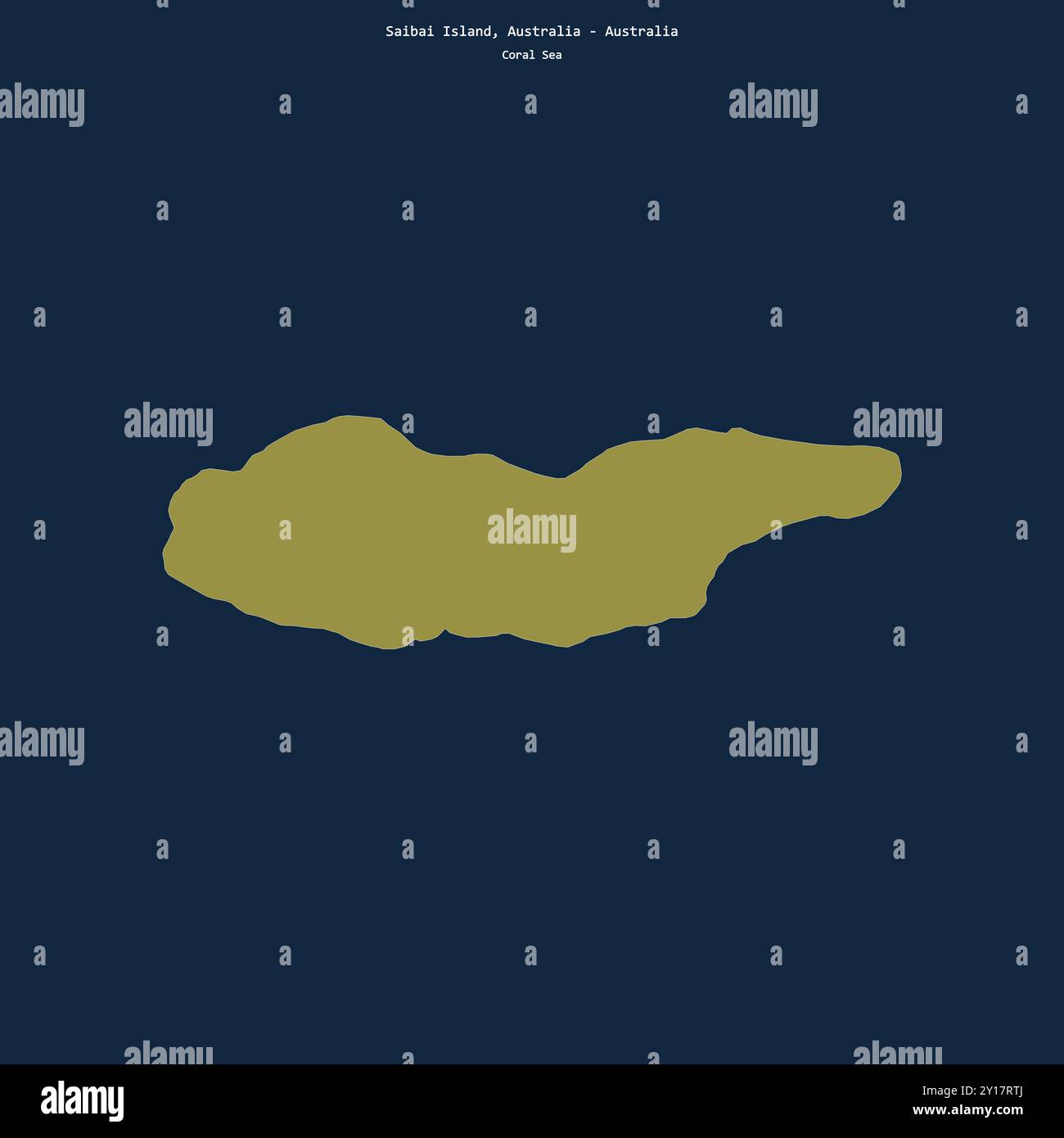 Shape of Saibai Island in the Coral Sea, belonging to Australia Stock ...