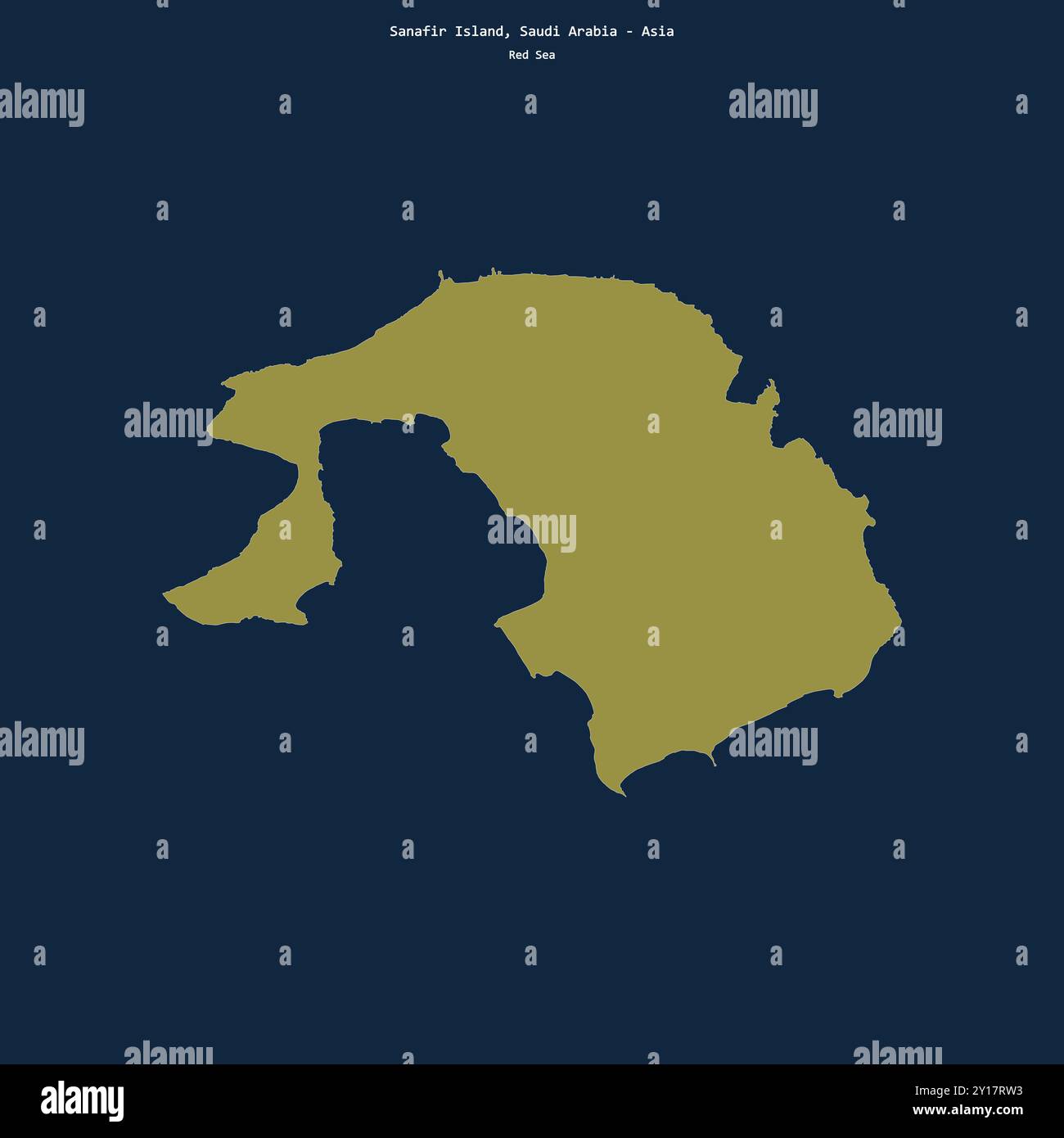 Shape of Sanafir Island in the Red Sea, belonging to Saudi Arabia Stock ...