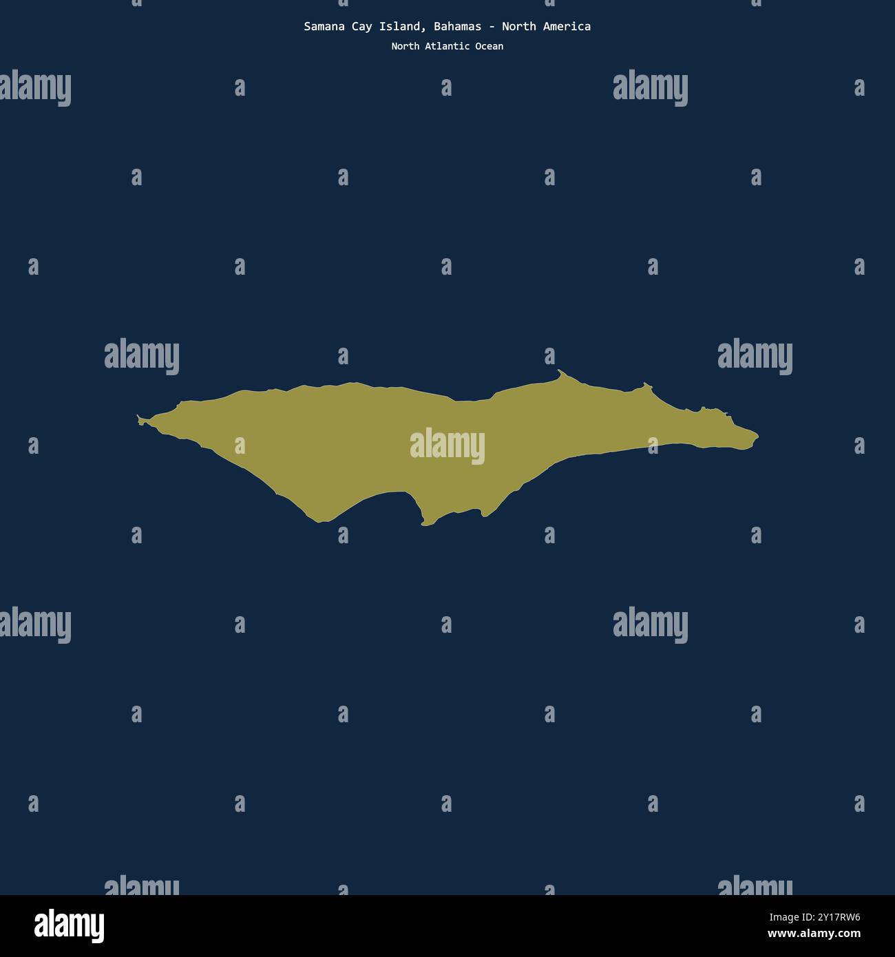 Shape of Samana Cay Island in the North Atlantic Ocean, belonging to ...