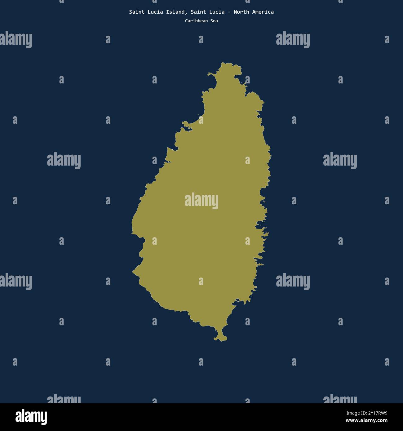 Shape of Saint Lucia Island in the Caribbean Sea, belonging to Saint ...