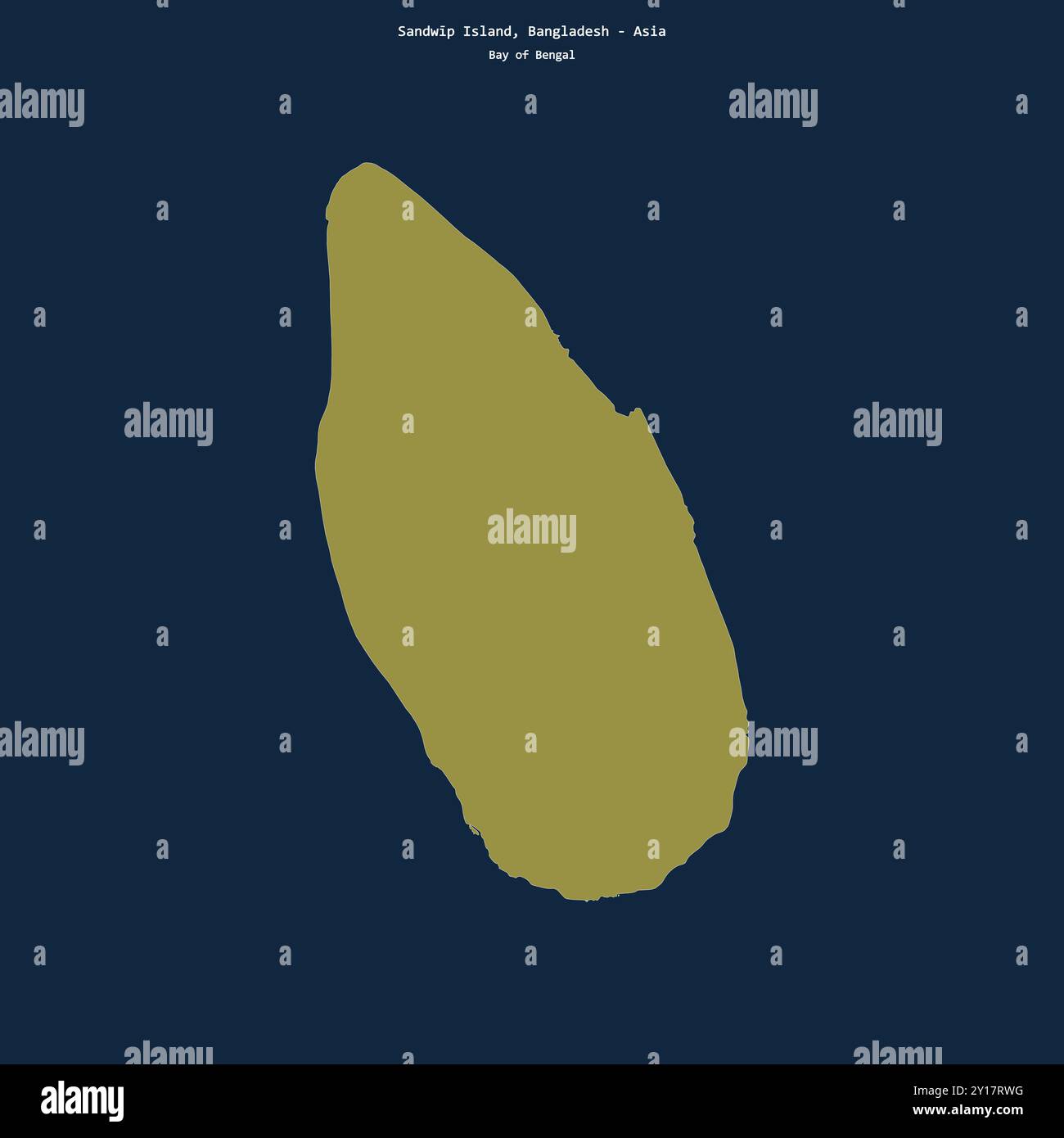 Shape of Sandwip Island in the Bay of Bengal, belonging to Bangladesh ...