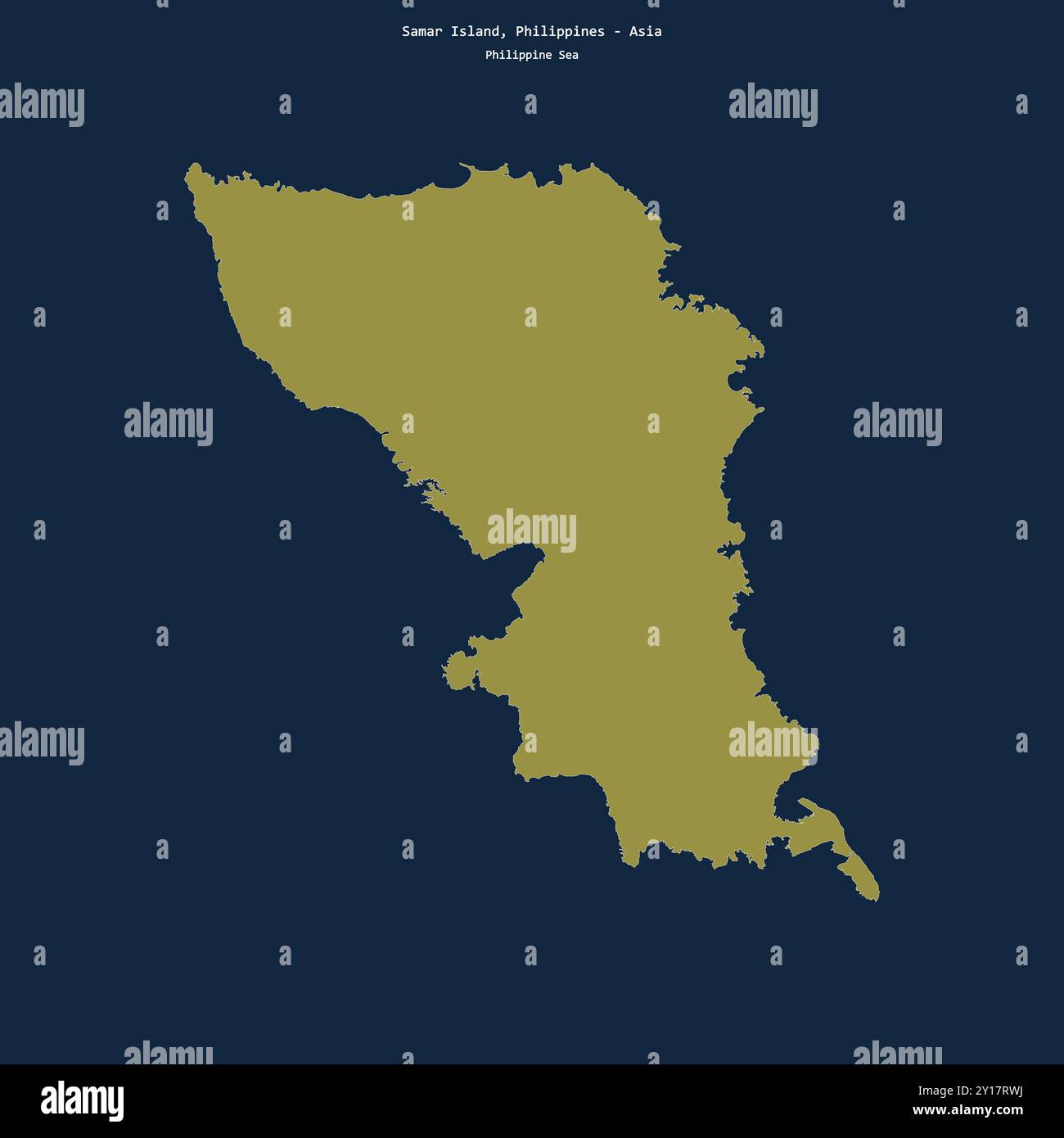 Shape of Samar Island in the Philippine Sea, belonging to Philippines ...