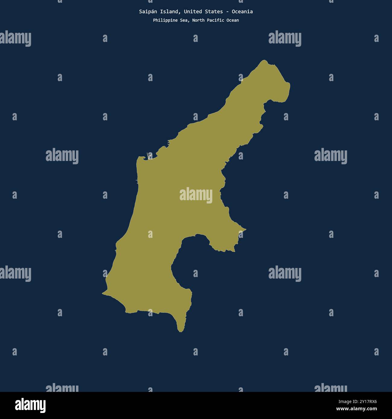 Shape of Saipan Island in the Philippine Sea, belonging to United ...