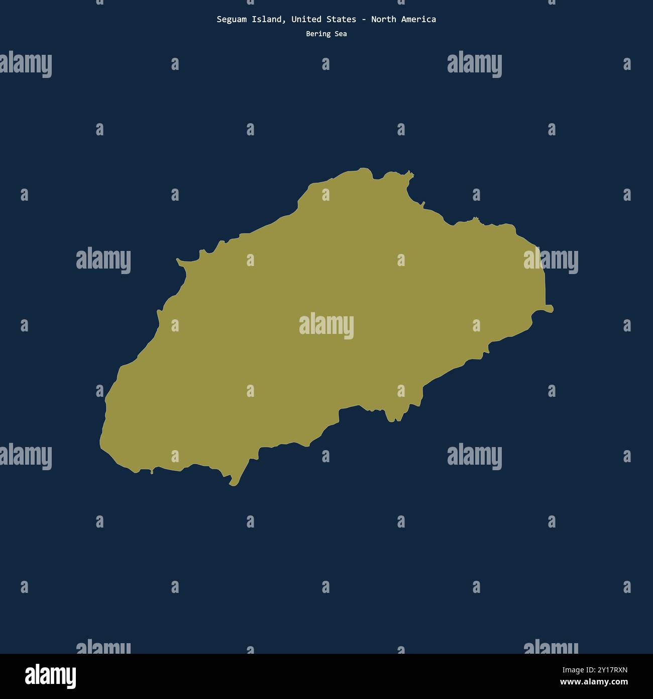 Shape of Seguam Island in the Bering Sea, belonging to United States ...