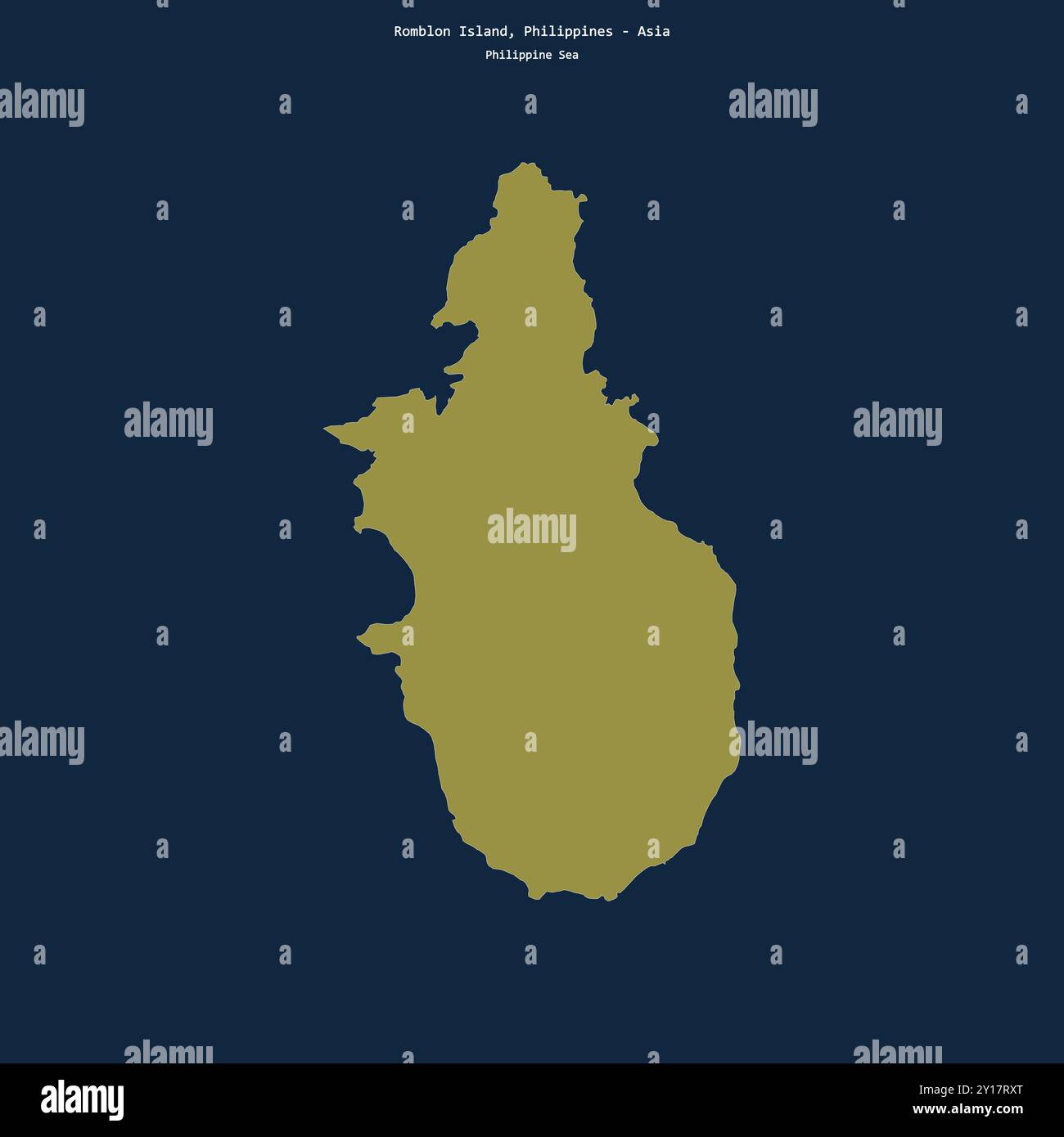 Shape of Romblon Island in the Philippine Sea, belonging to Philippines ...