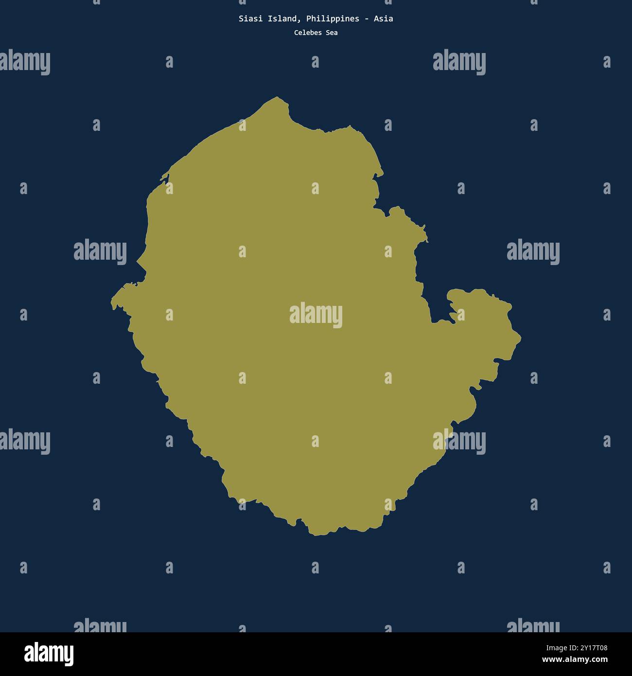 Shape of Siasi Island in the Celebes Sea, belonging to Philippines ...