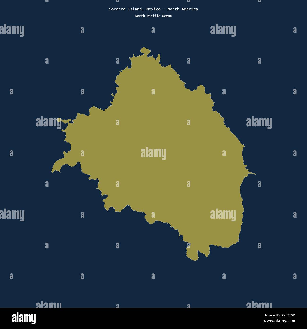 Shape of Socorro Island in the North Pacific Ocean, belonging to Mexico ...