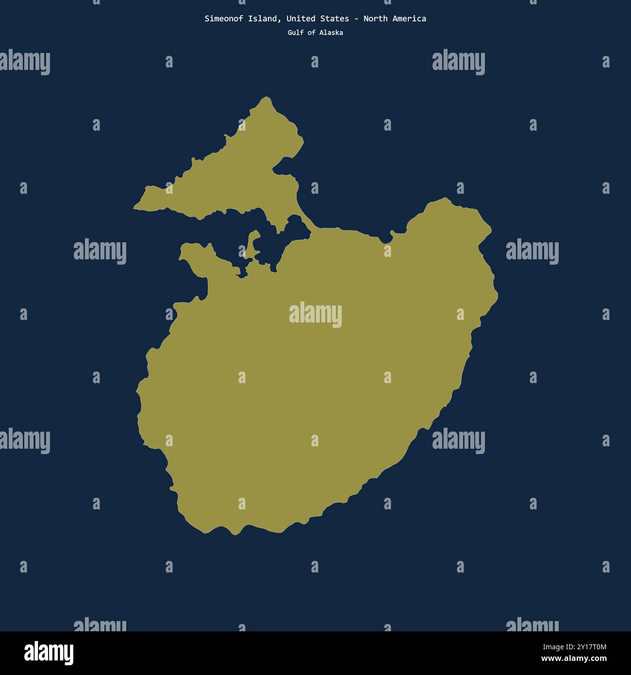 Shape of Simeonof Island in the Gulf of Alaska, belonging to United ...