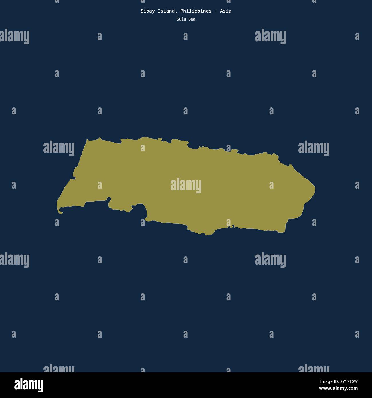 Shape of Sibay Island in the Sulu Sea, belonging to Philippines Stock ...
