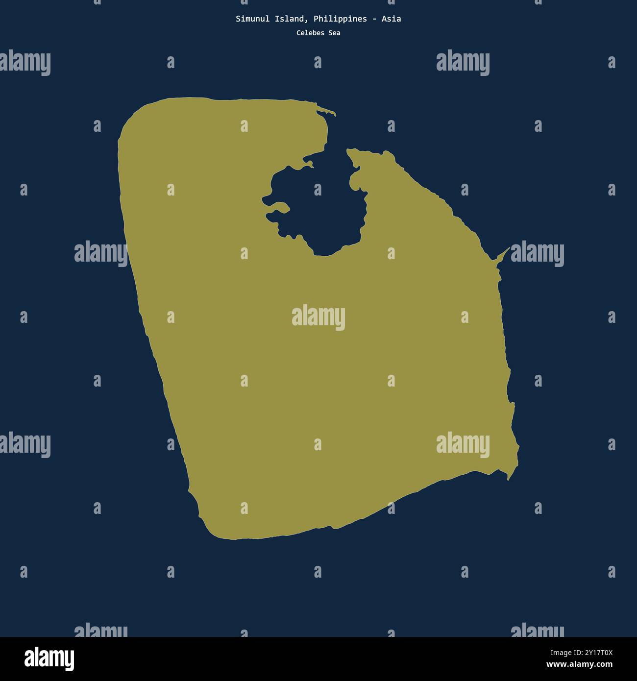 Shape of Simunul Island in the Celebes Sea, belonging to Philippines ...