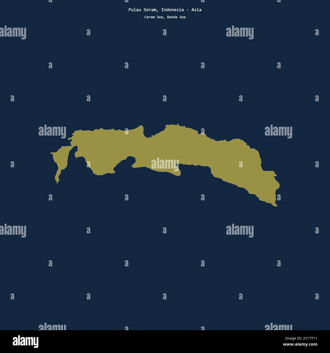 Shape of Pulau Seram in the Ceram Sea, belonging to Indonesia Stock ...