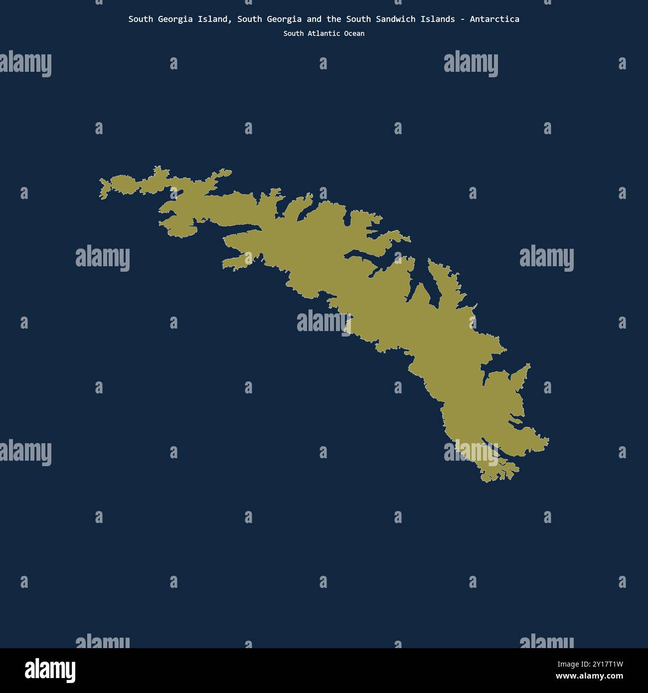 Shape of South Georgia Island in the South Atlantic Ocean, belonging to ...