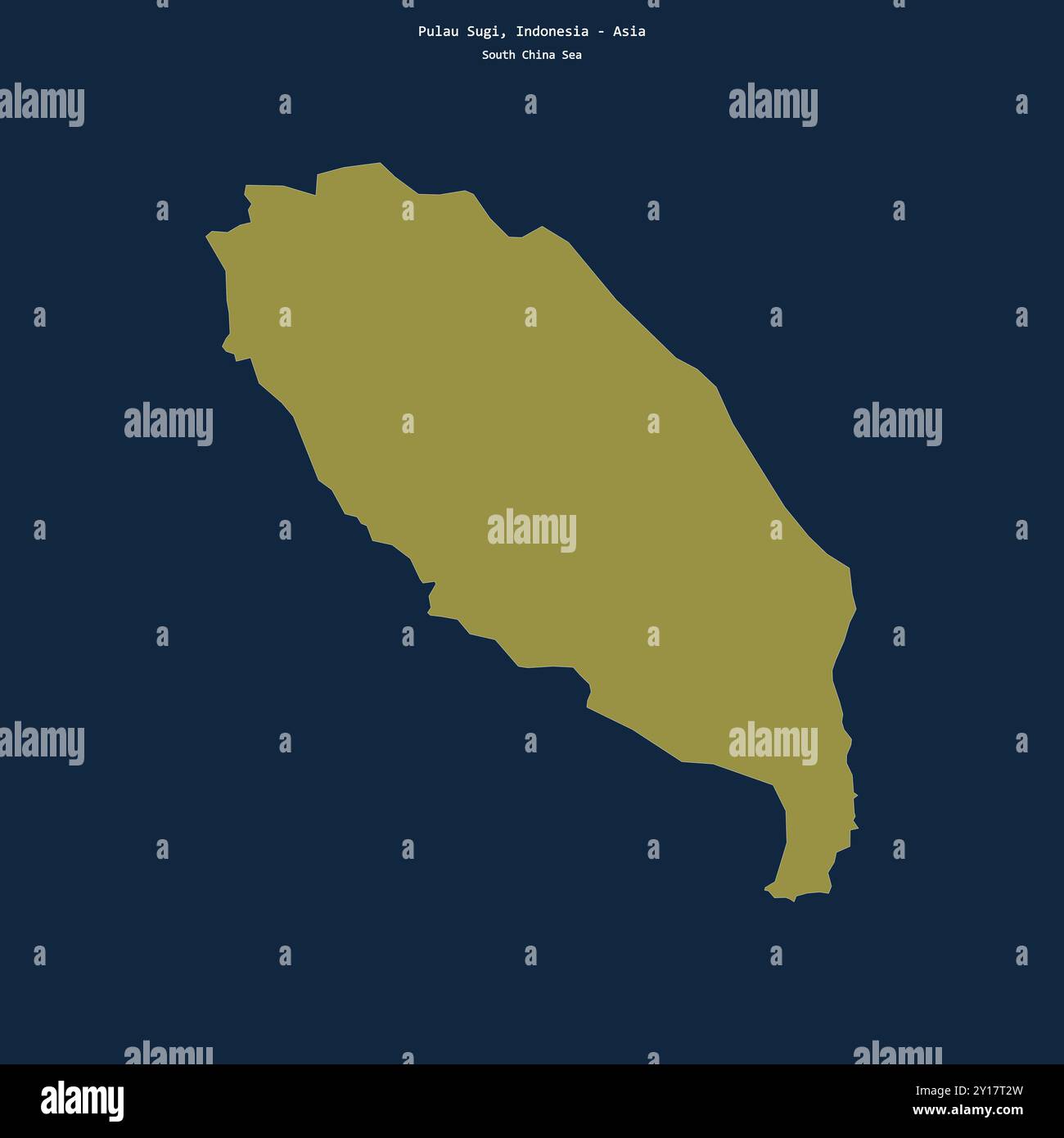 Shape of Pulau Sugi in the South China Sea, belonging to Indonesia ...