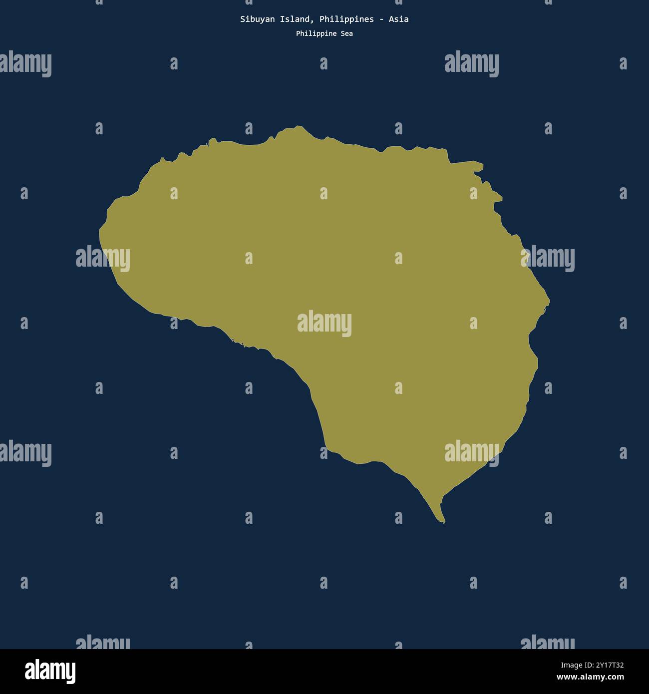 Shape of Sibuyan Island in the Philippine Sea, belonging to Philippines ...