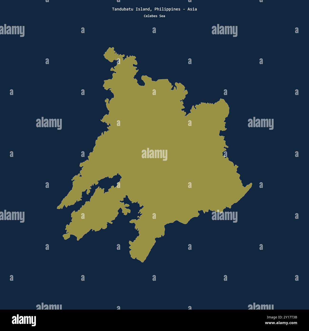 Shape of Tandubatu Island in the Celebes Sea, belonging to Philippines ...