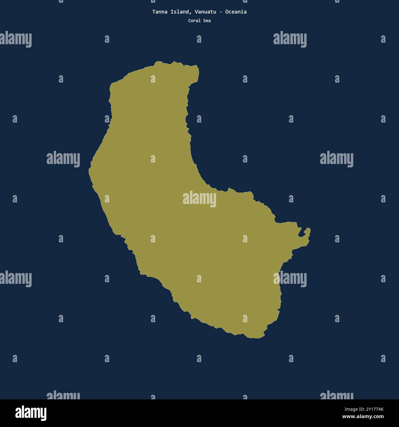 Shape of Tanna Island in the Coral Sea, belonging to Vanuatu Stock ...