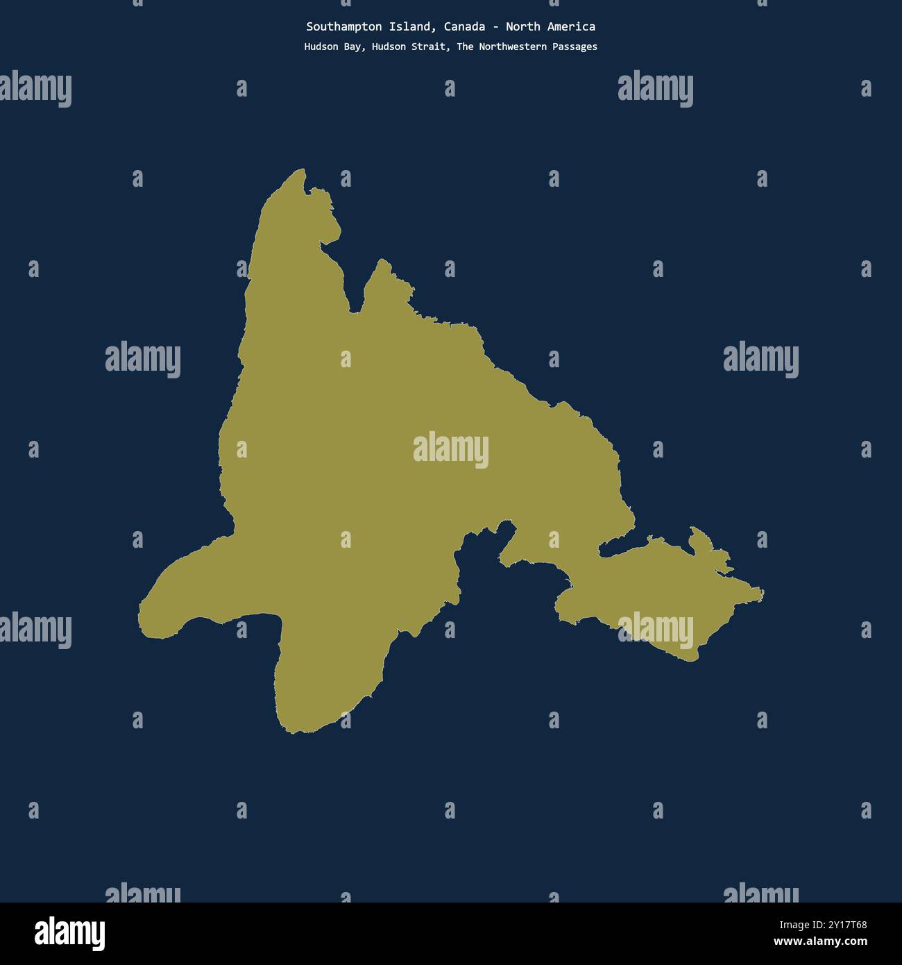 Shape of Southampton Island in the Hudson Bay, belonging to Canada ...