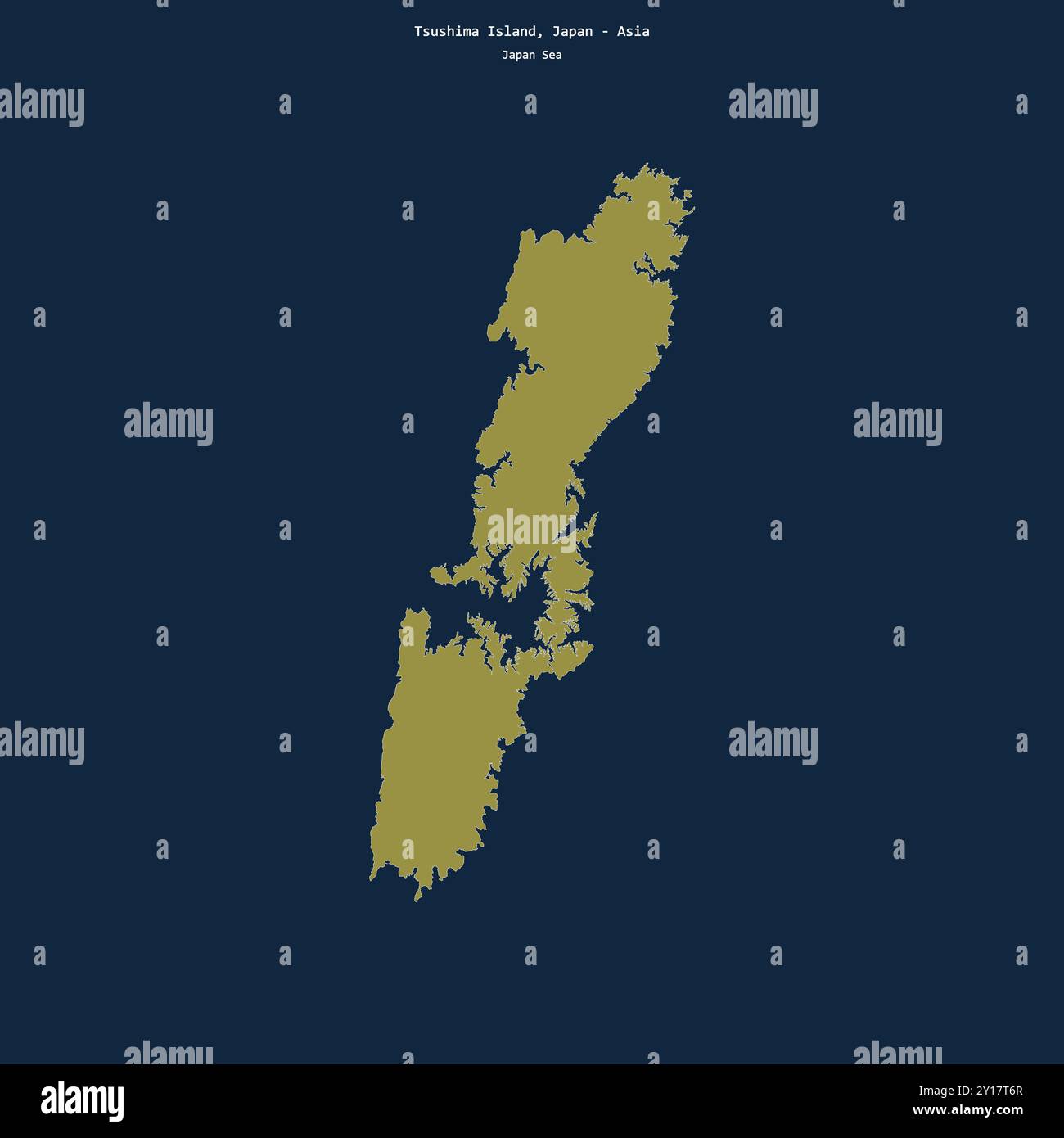 Shape of Tsushima Island in the Japan Sea, belonging to Japan Stock ...