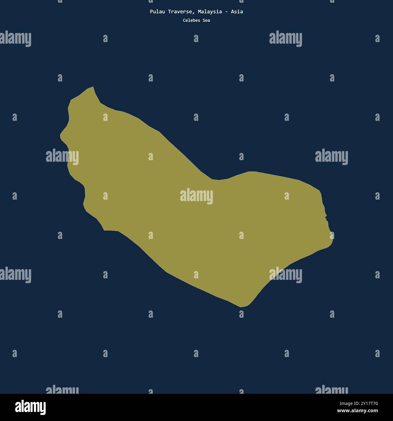 Shape of Pulau Traverse in the Celebes Sea, belonging to Malaysia Stock ...
