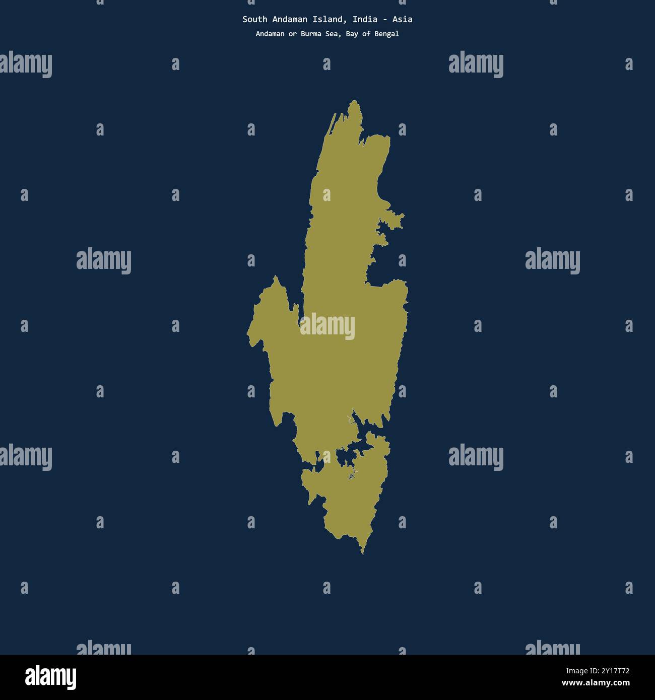 Shape of South Andaman Island in the Bay of Bengal, belonging to India ...